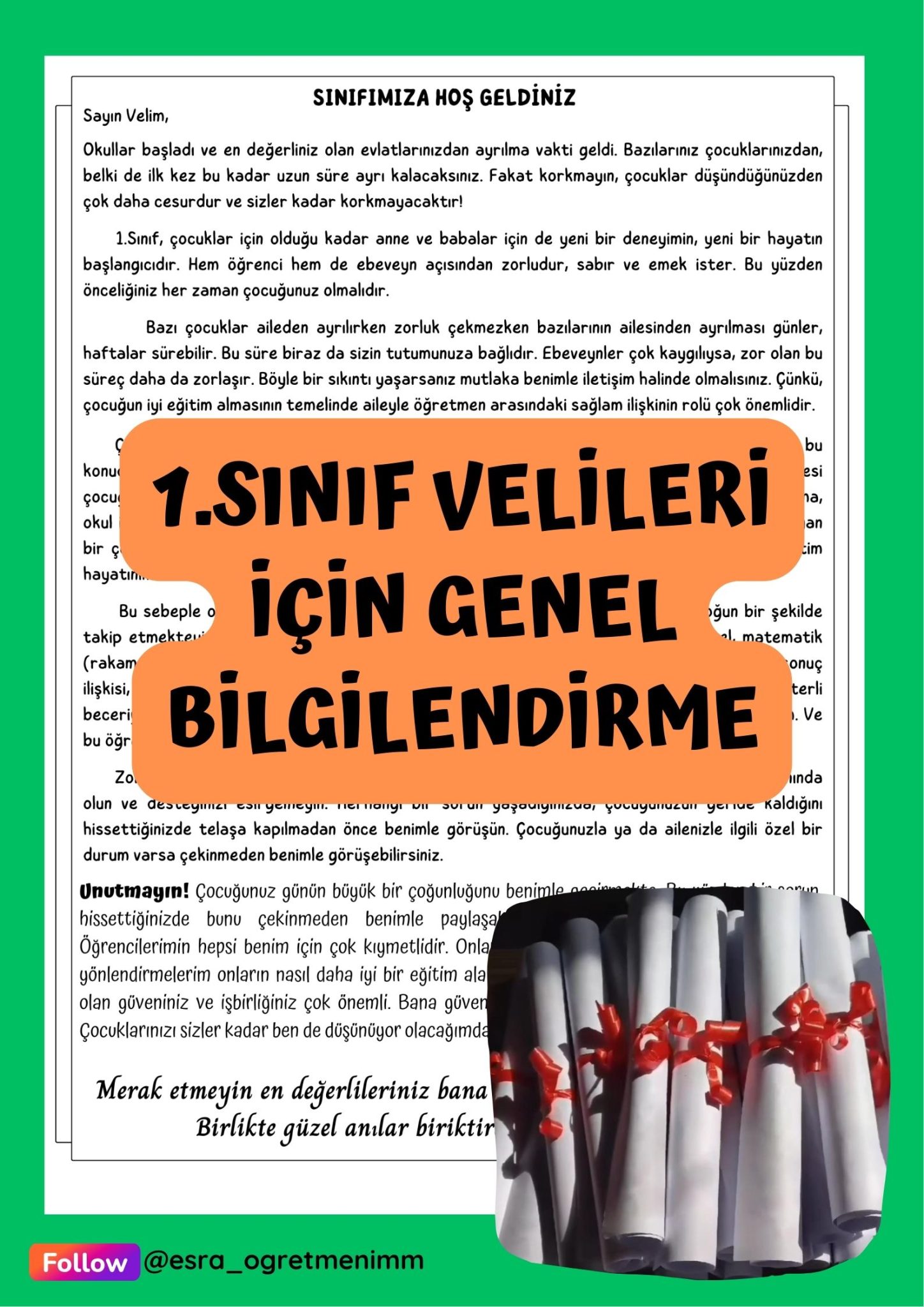 Veli Bilgilendirme Yazısı Genel Tanışma