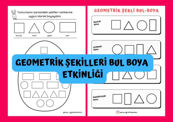 Geometrik Şekiller Boyama | Eğlenerek Öğrenelim | Esra Sarıahmet