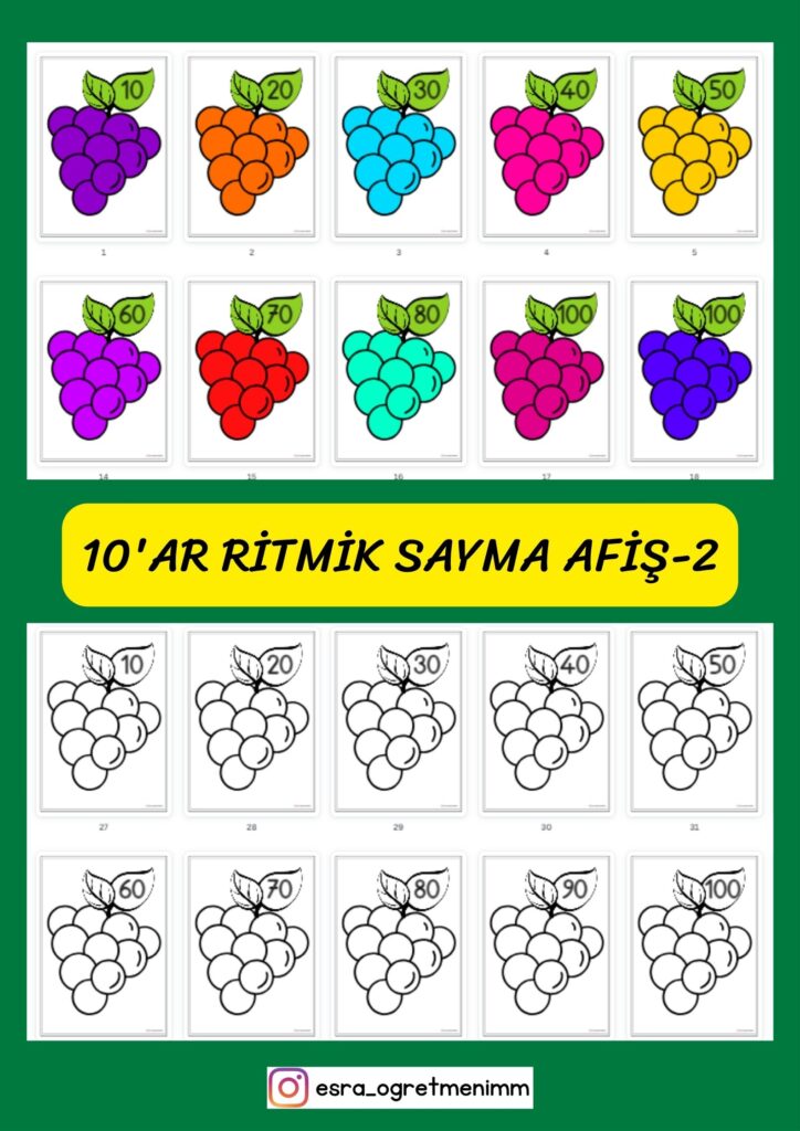 Onar Ritmik Sayma Afiş Üzümlü Şablon