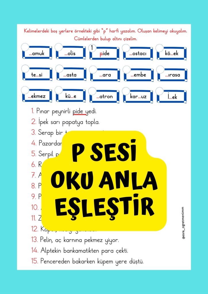 P Sesi Oku Anla Eşleştir