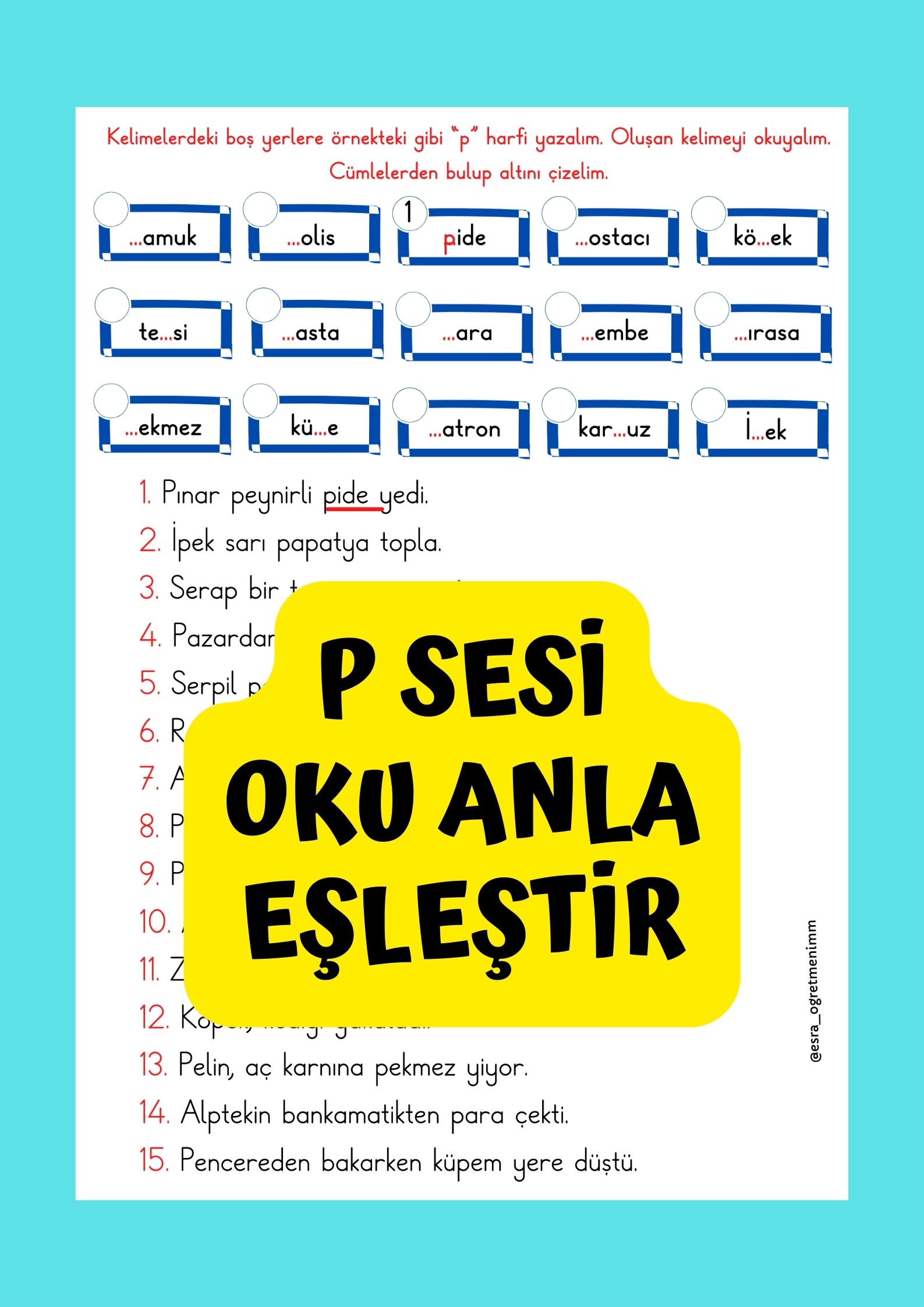 P Sesi Oku Anla Eşleştir