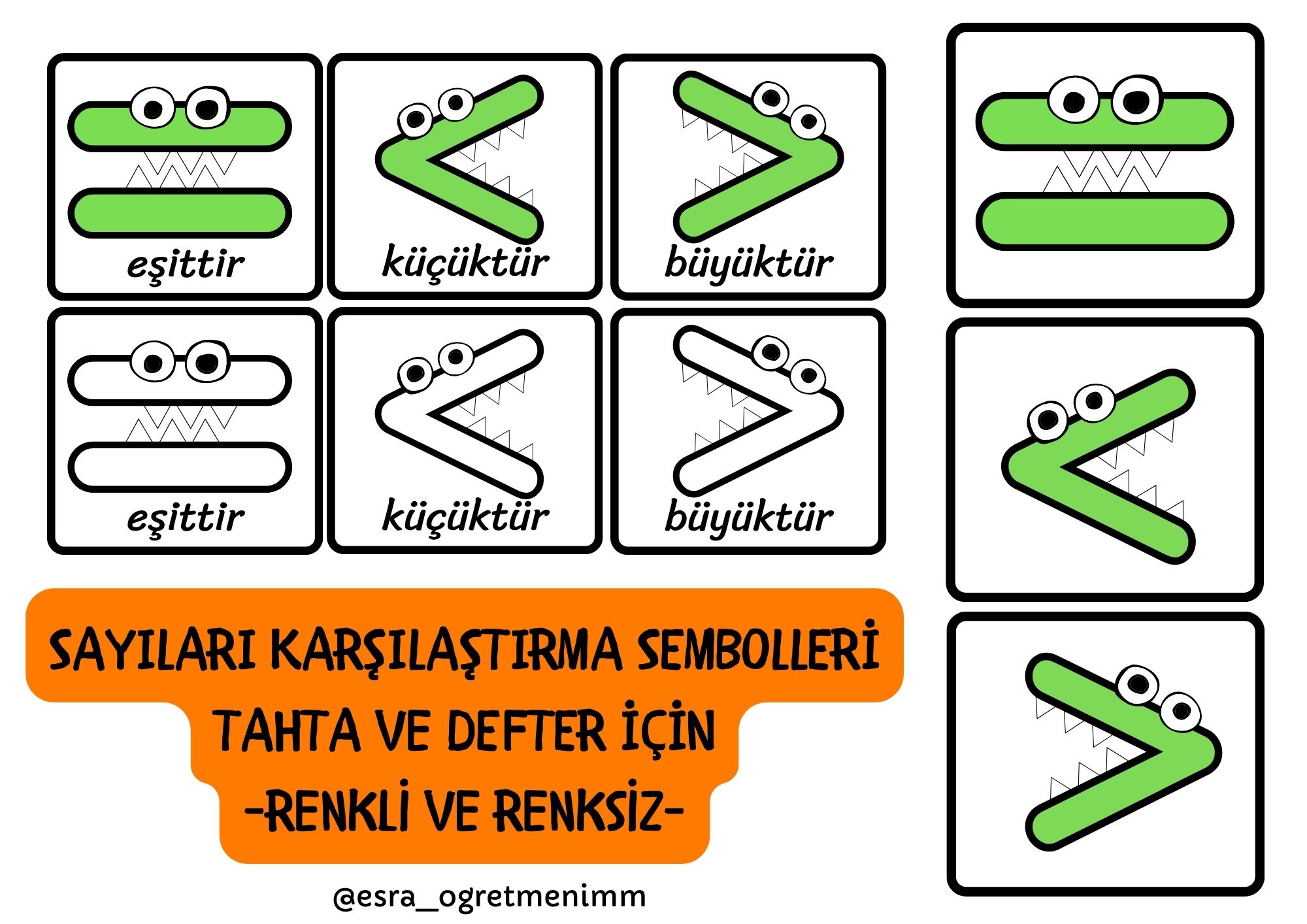 Sayıları Karşılaştırma Sembolleri