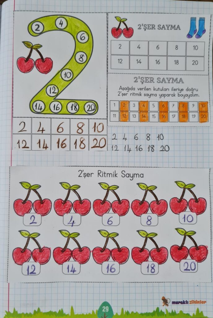 İkişer Ritmik Sayma Defter Etkinlikleri
