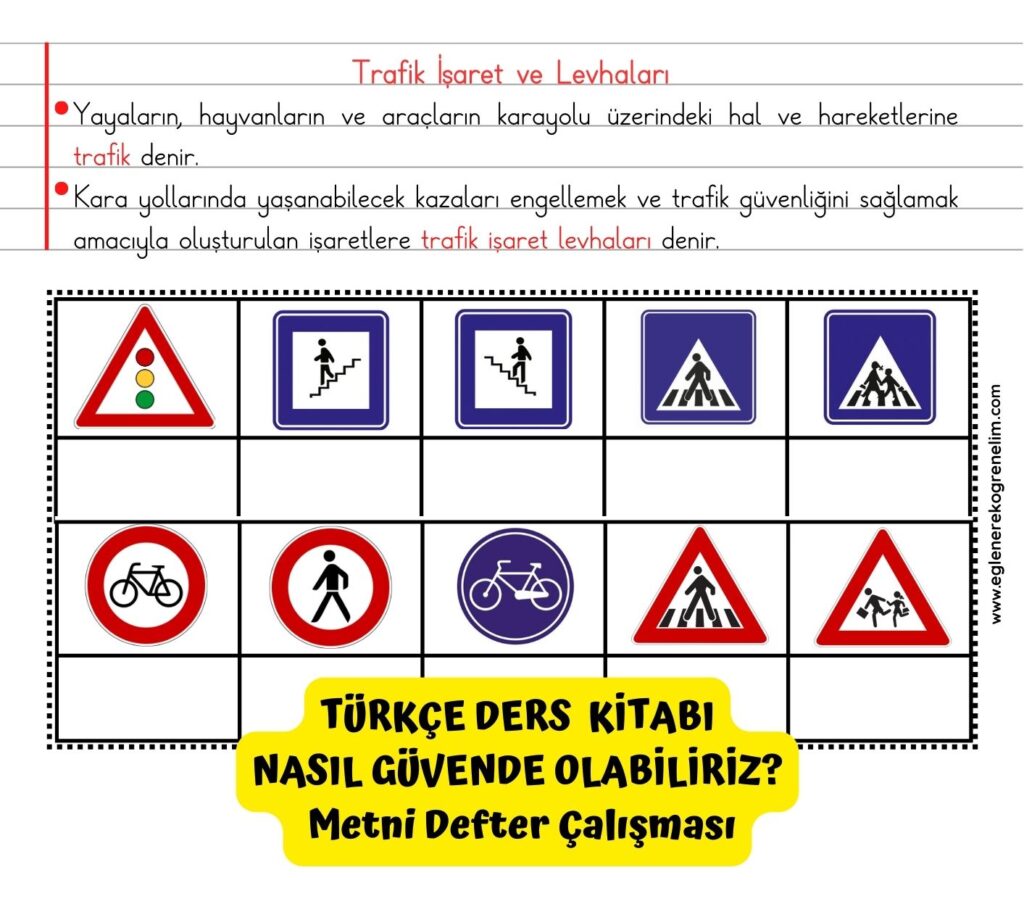 Trafik İşaretleri Defter Çalışması