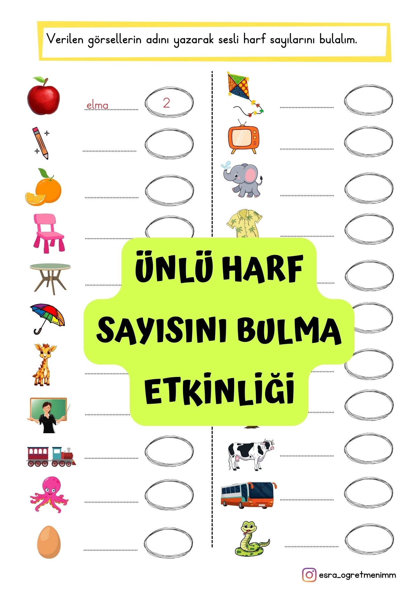 Ünlü Harf Sayısını Bulma Etkinliği