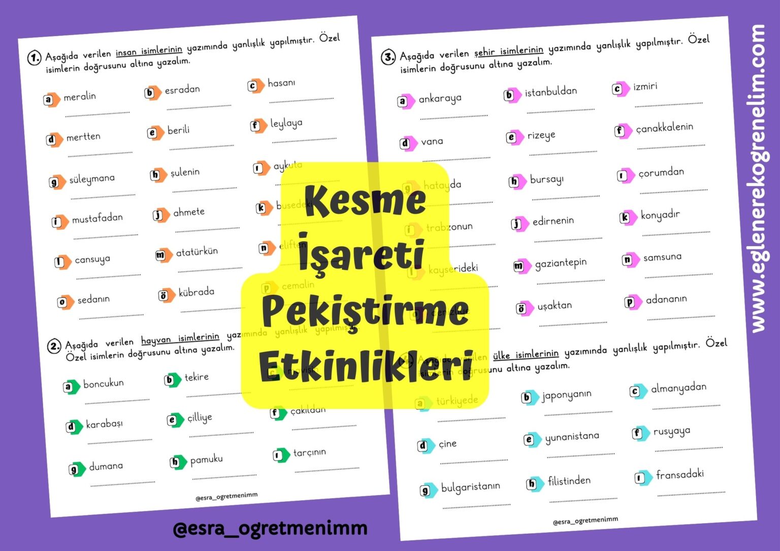 Kesme İşareti Pekiştirme Etkinliği