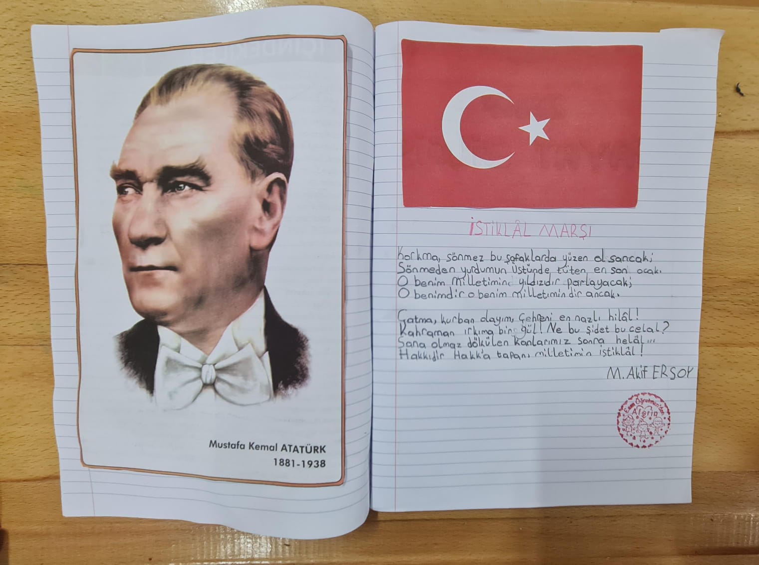 Bayrak Resmi Defter İçin